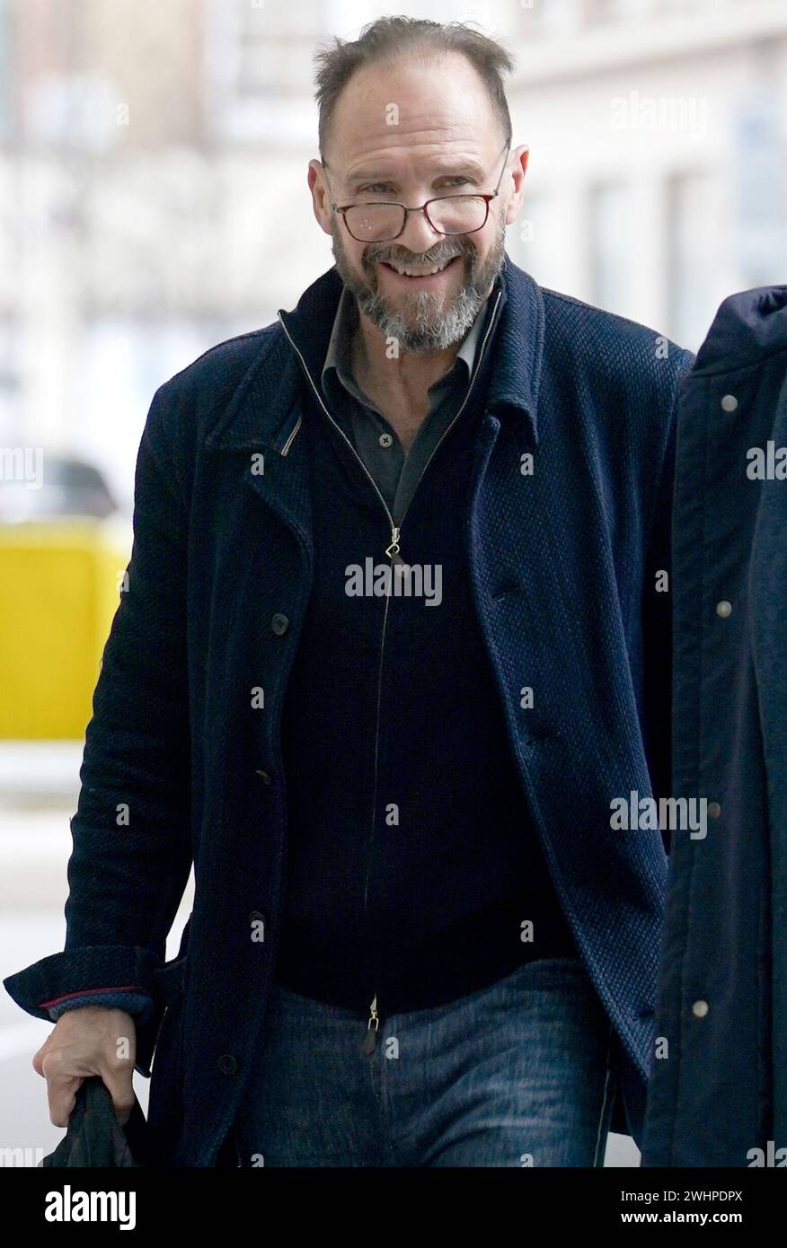 Actor Ralph Fiennes arrives at BBC Broadcasting House in London, to ...