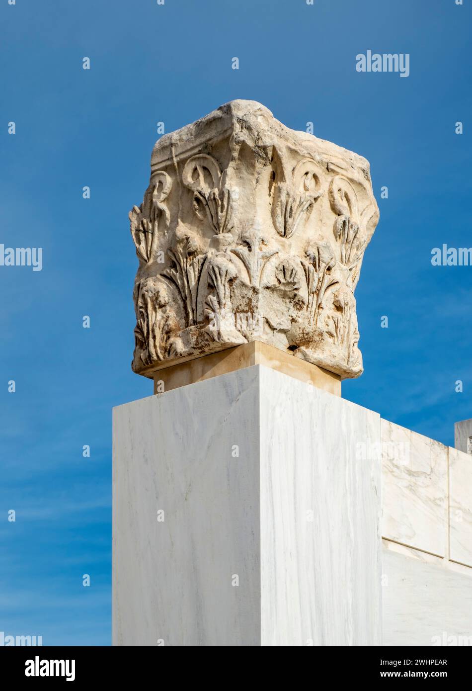 Corinthian Column Capital, Hadrian's Library, Athens, Greece Stock ...