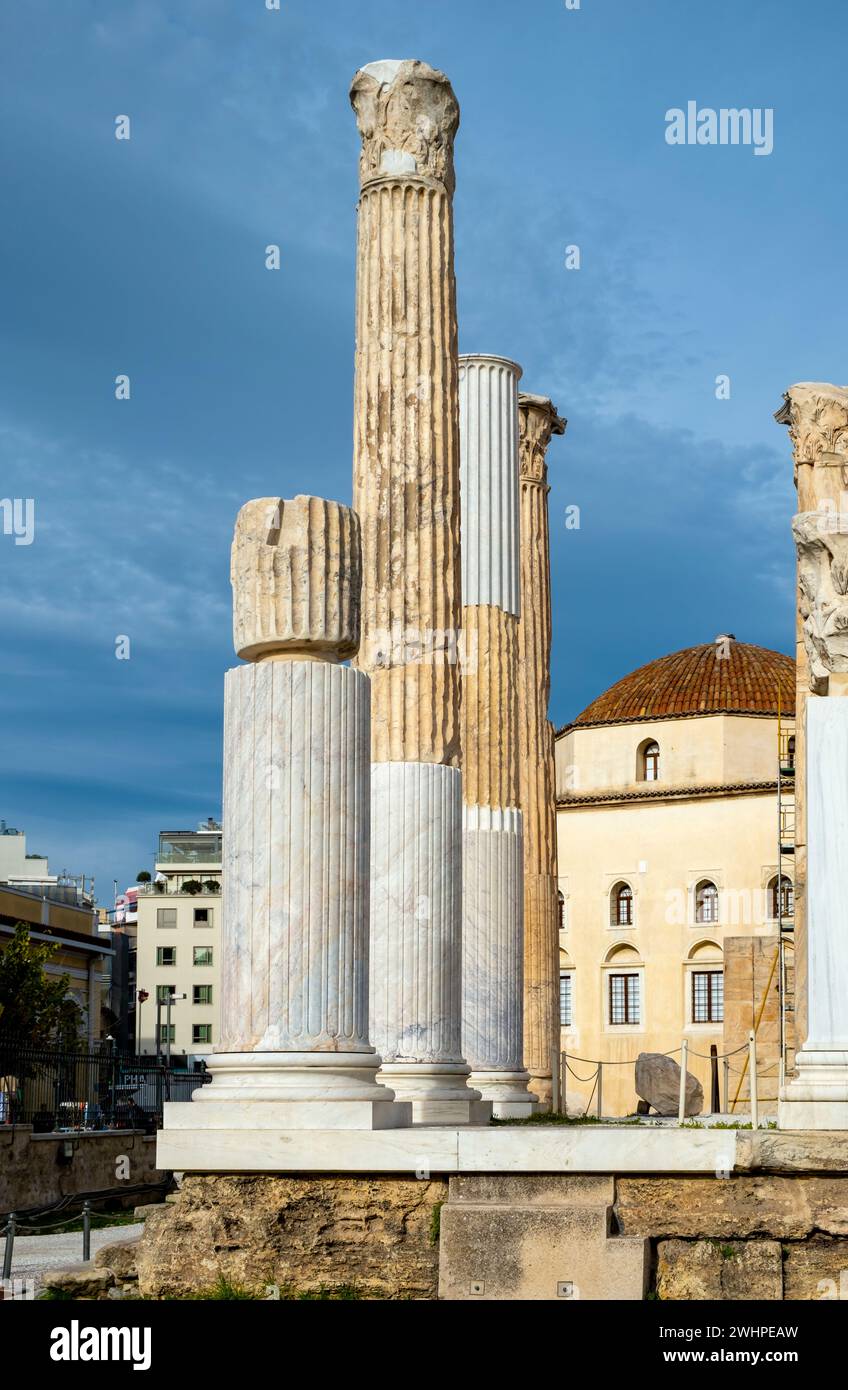 Columns of Hadrian's Library, Athens, Greece Stock Photo - Alamy
