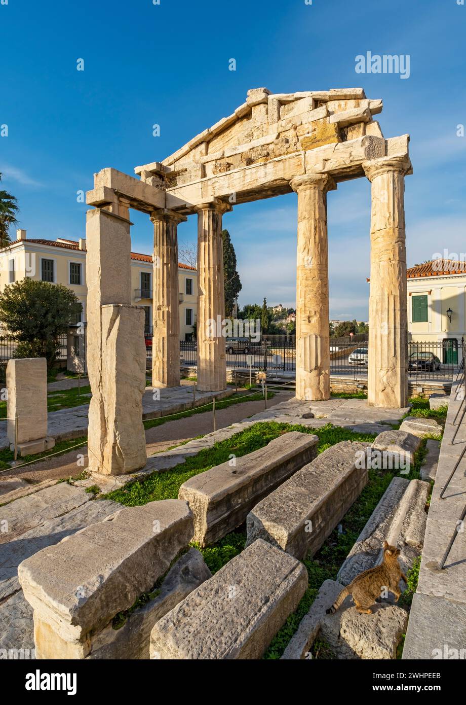 Gate of Athena Archegetis, Roman Agora, Athens, Greece Stock Photo - Alamy