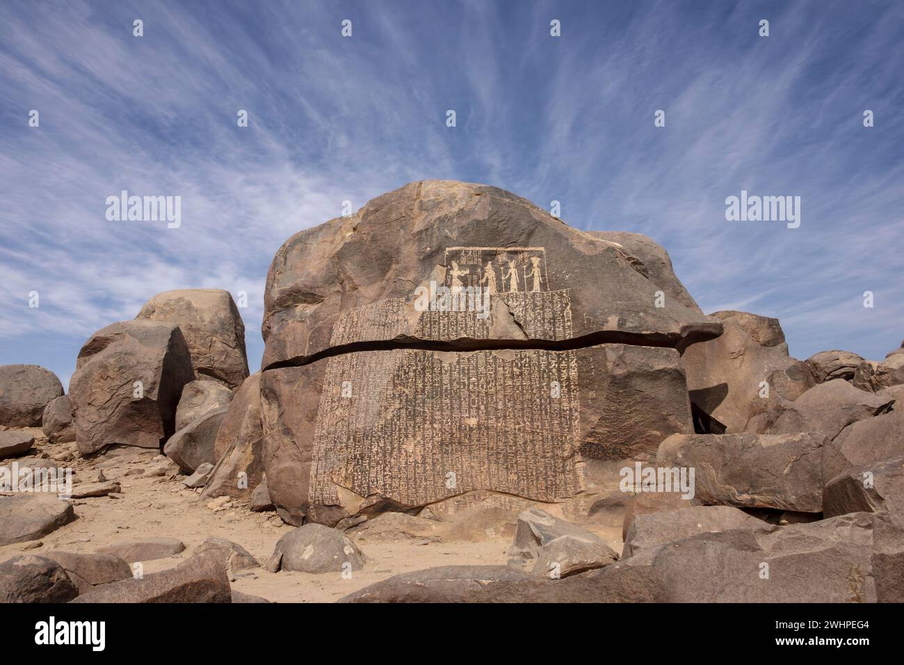 The Famine Stele at Sehel Island, Aswan, Egypt, with Ptolemaic ...