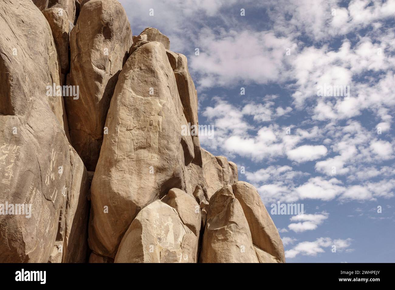 Rock inscriptions on Sehel Island, Aswan, Egypt Stock Photo - Alamy