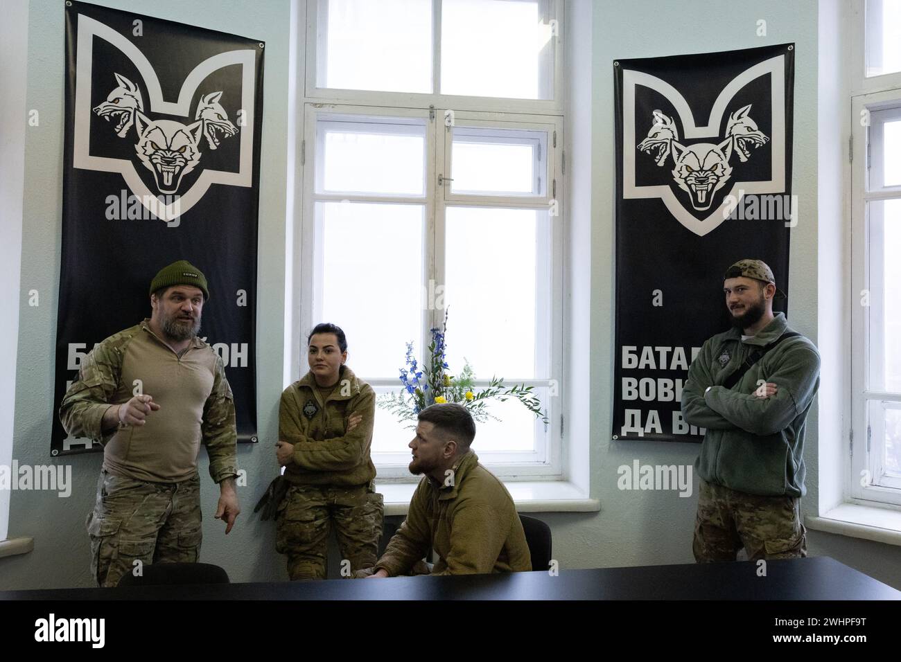 Kyiv, Ukraine. 10th Feb, 2024. Servicemen of a battalion 'Da Vinci's ...