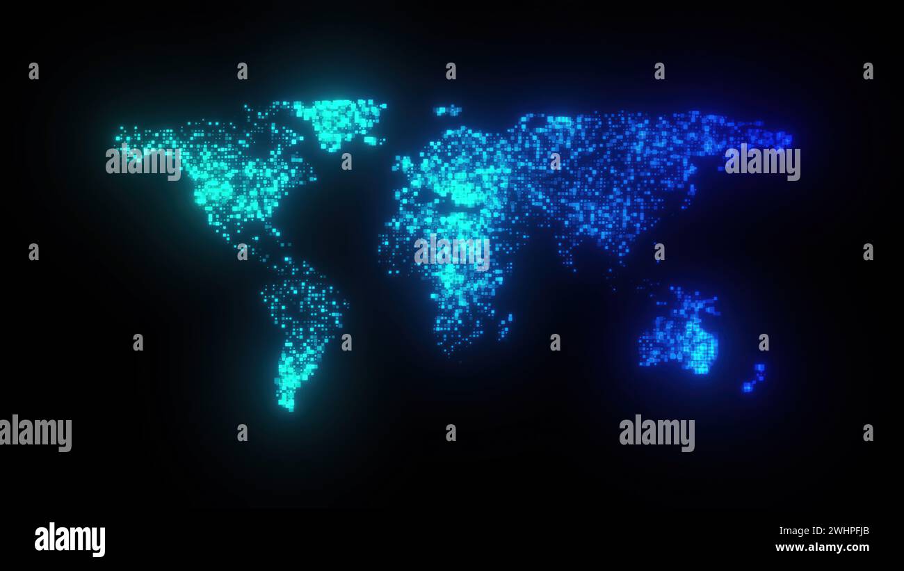 Animation digital globe world map hi-res stock photography and images ...