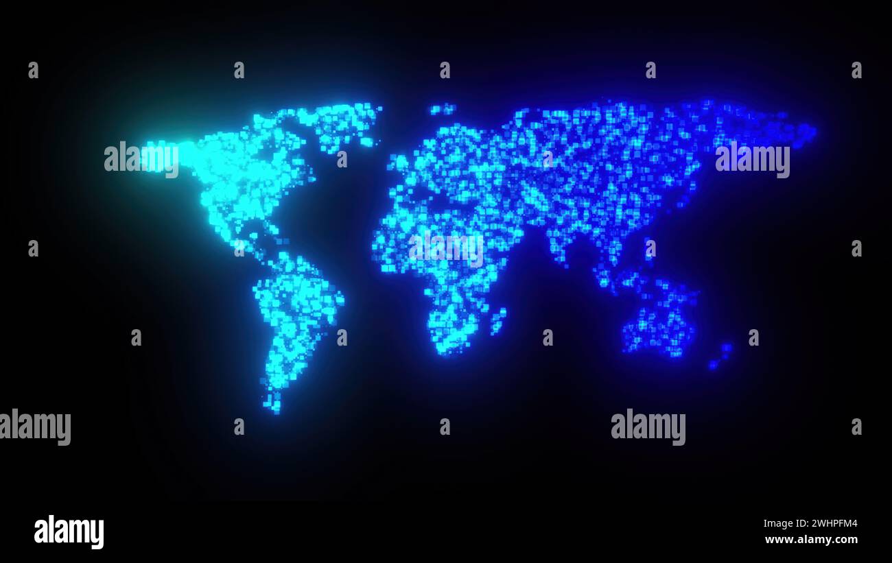 Digital world map. Computer generated 3d render Stock Photo - Alamy