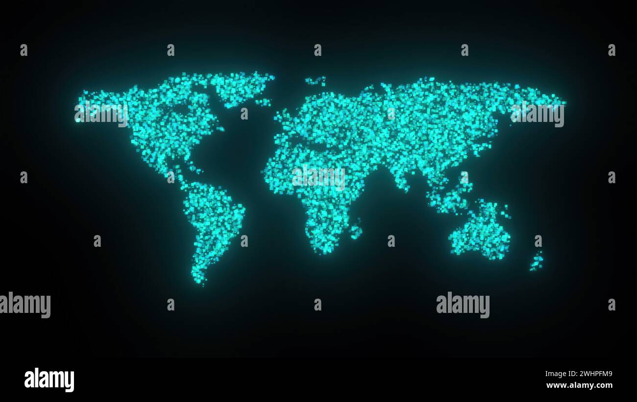 Digital data world map animation hi-res stock photography and images ...