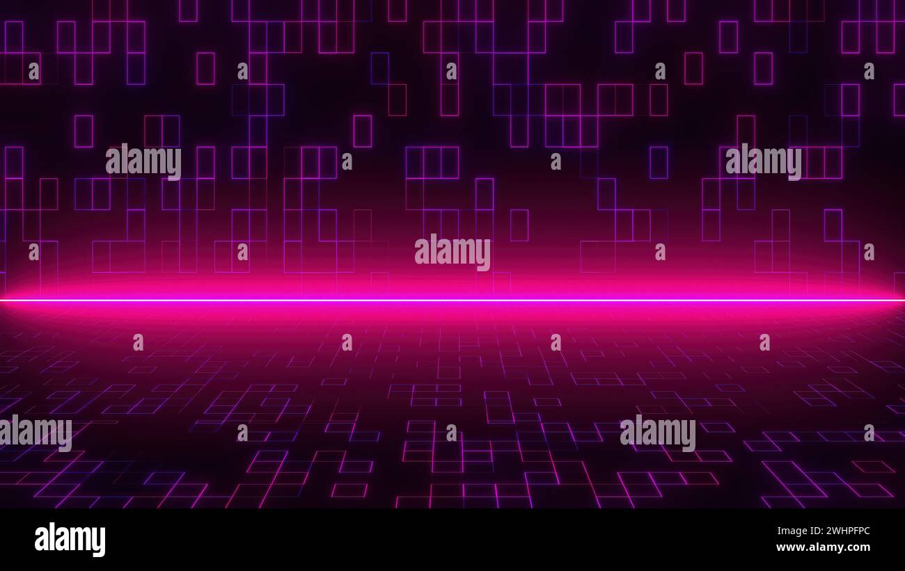 Abstract technology background with blocks. Computer generated 3d ...