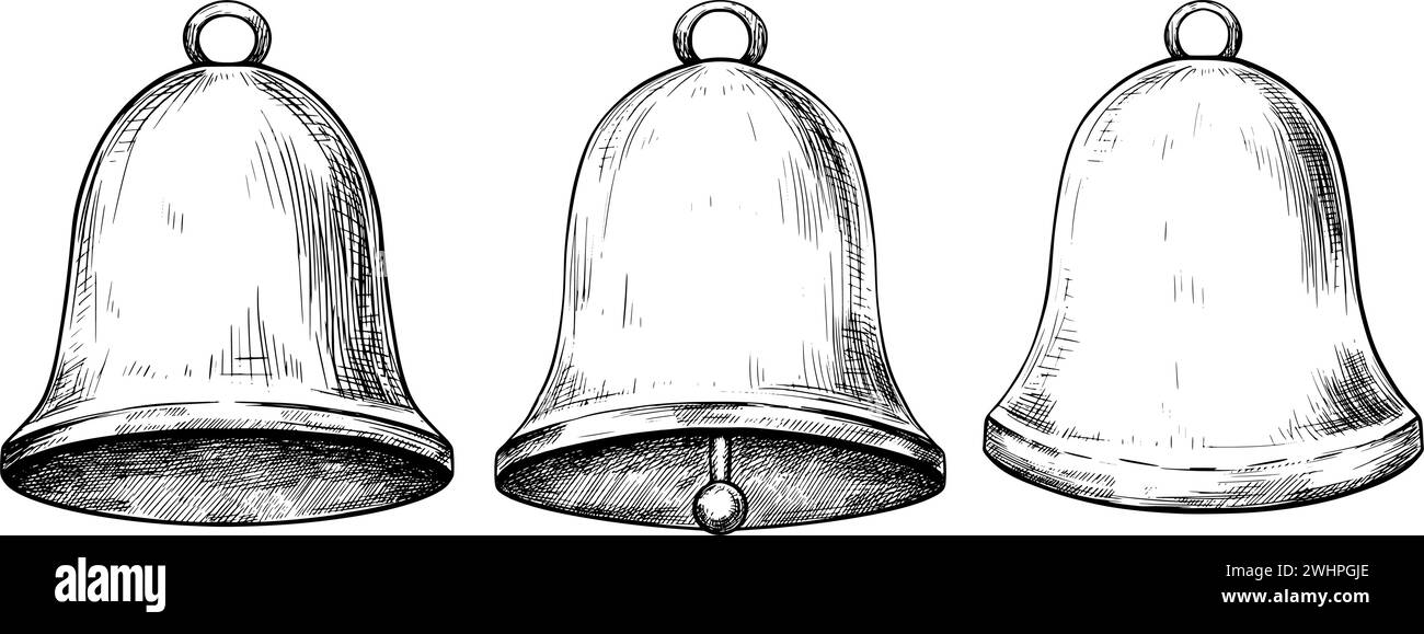 Bell set hand drawn vector sketch set Stock Vector Image & Art - Alamy