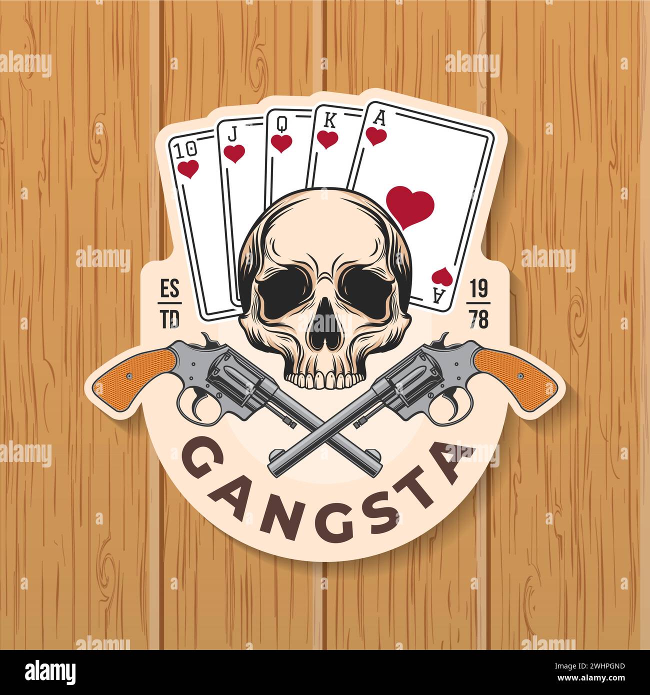 Gangsta. Street criminal badge design. Vector illustration. Vintage ...