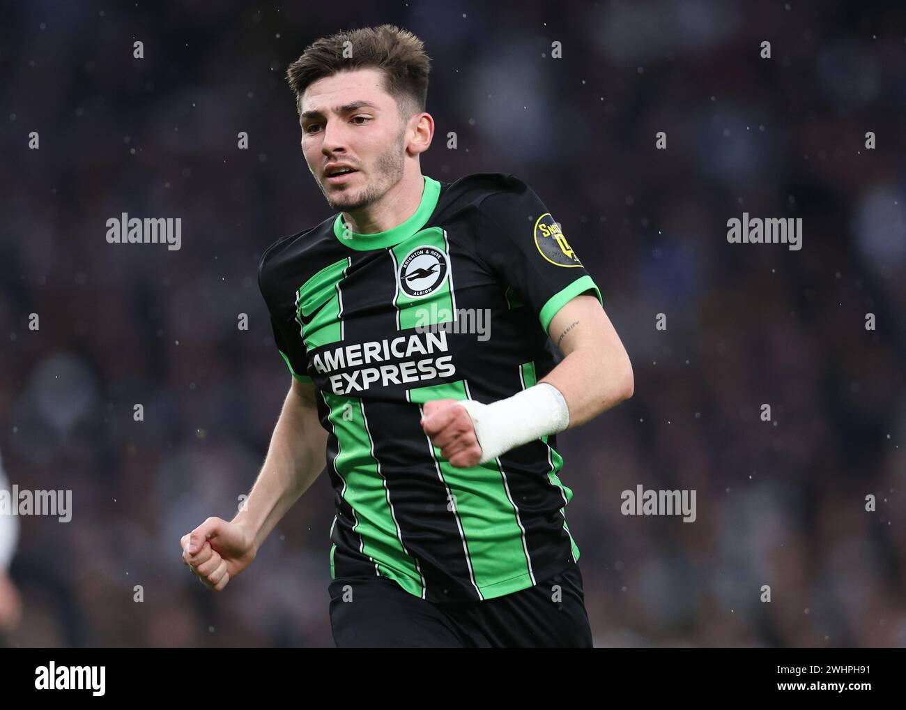 London, UK. 10th Feb, 2024. Billy Gilmour of Brighton and Hove Albion ...