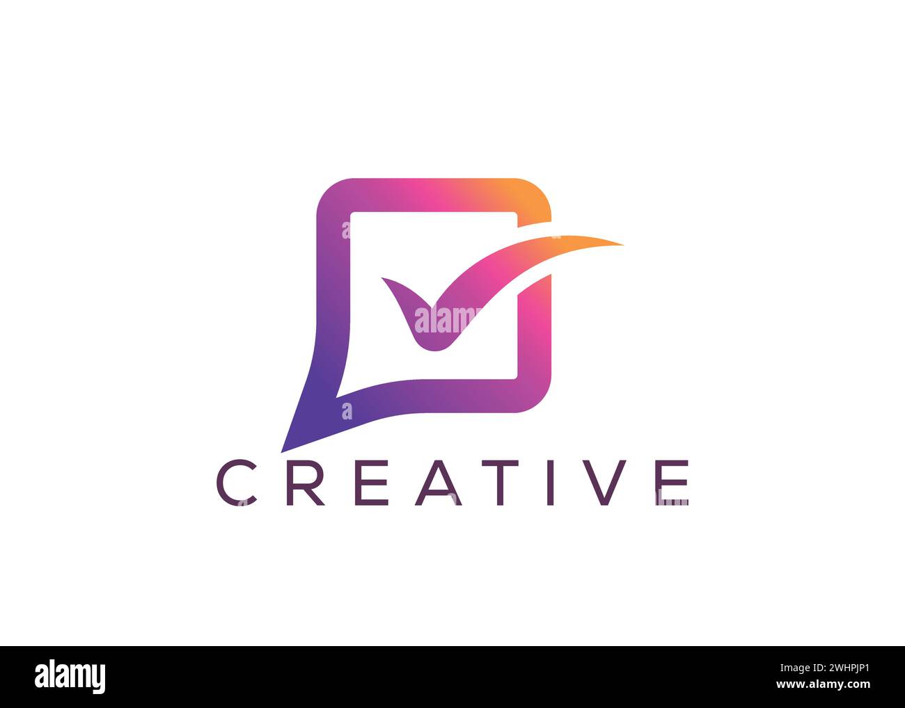 Minimalist check mark chat logo design vector template. Creative modern ...
