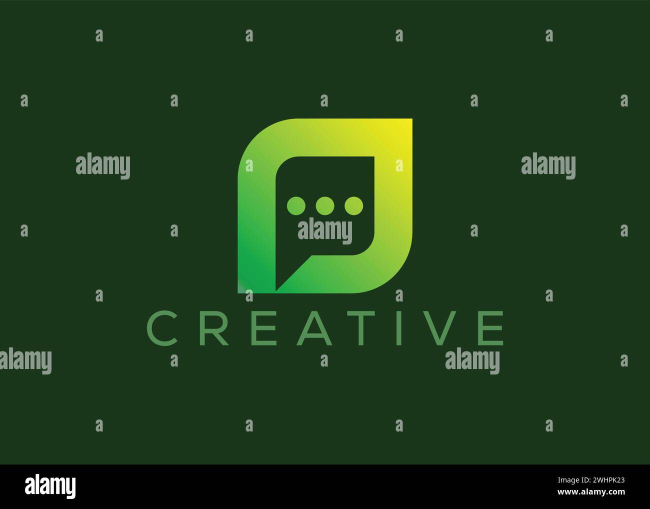 Minimalist eco leaf chat logo design vector template. Creative modern ...