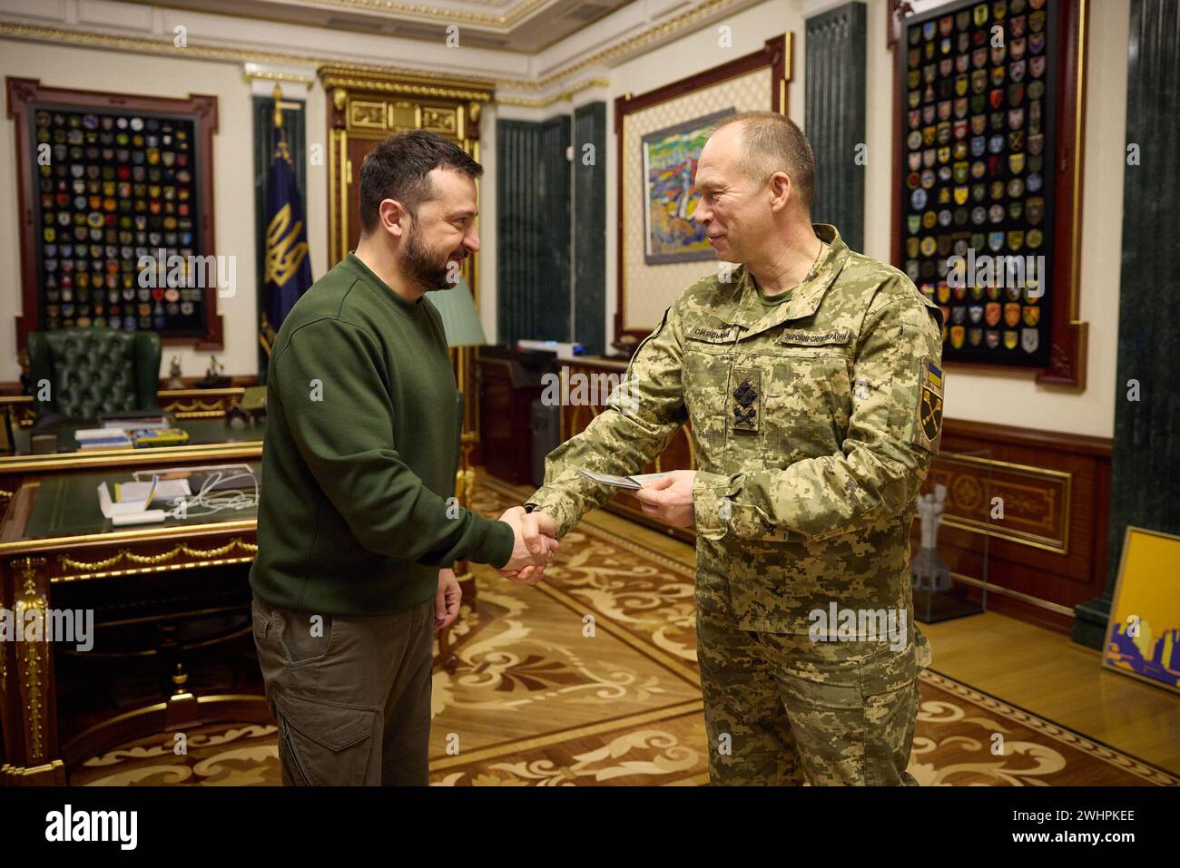 Kiev, Ukraine. 11th Feb, 2024. HANDOUT - Ukrainian President Volodymyr ...