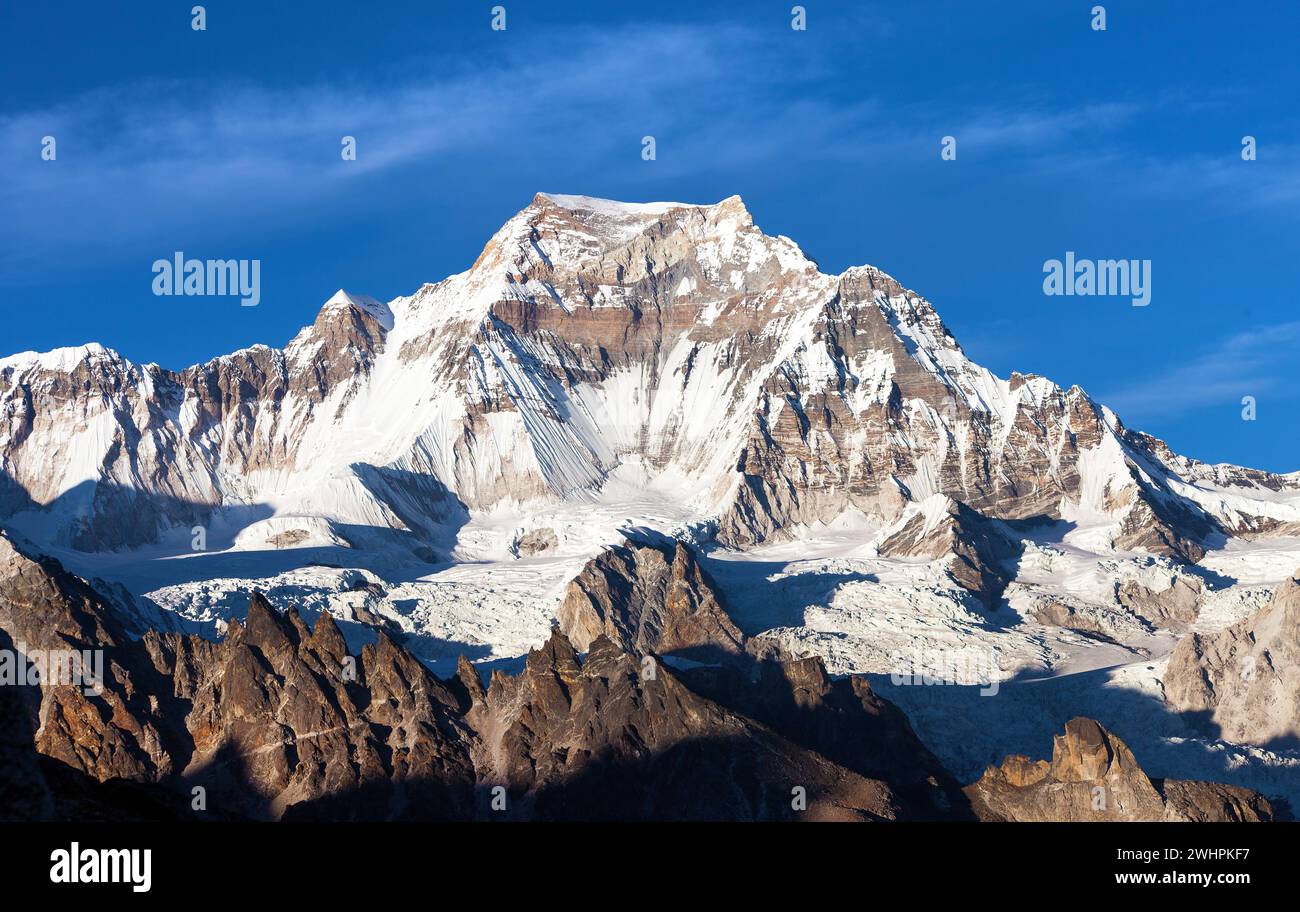 View from Gokyo Ri to mount Gyachung Kang 7952m near Cho Oyu, three ...
