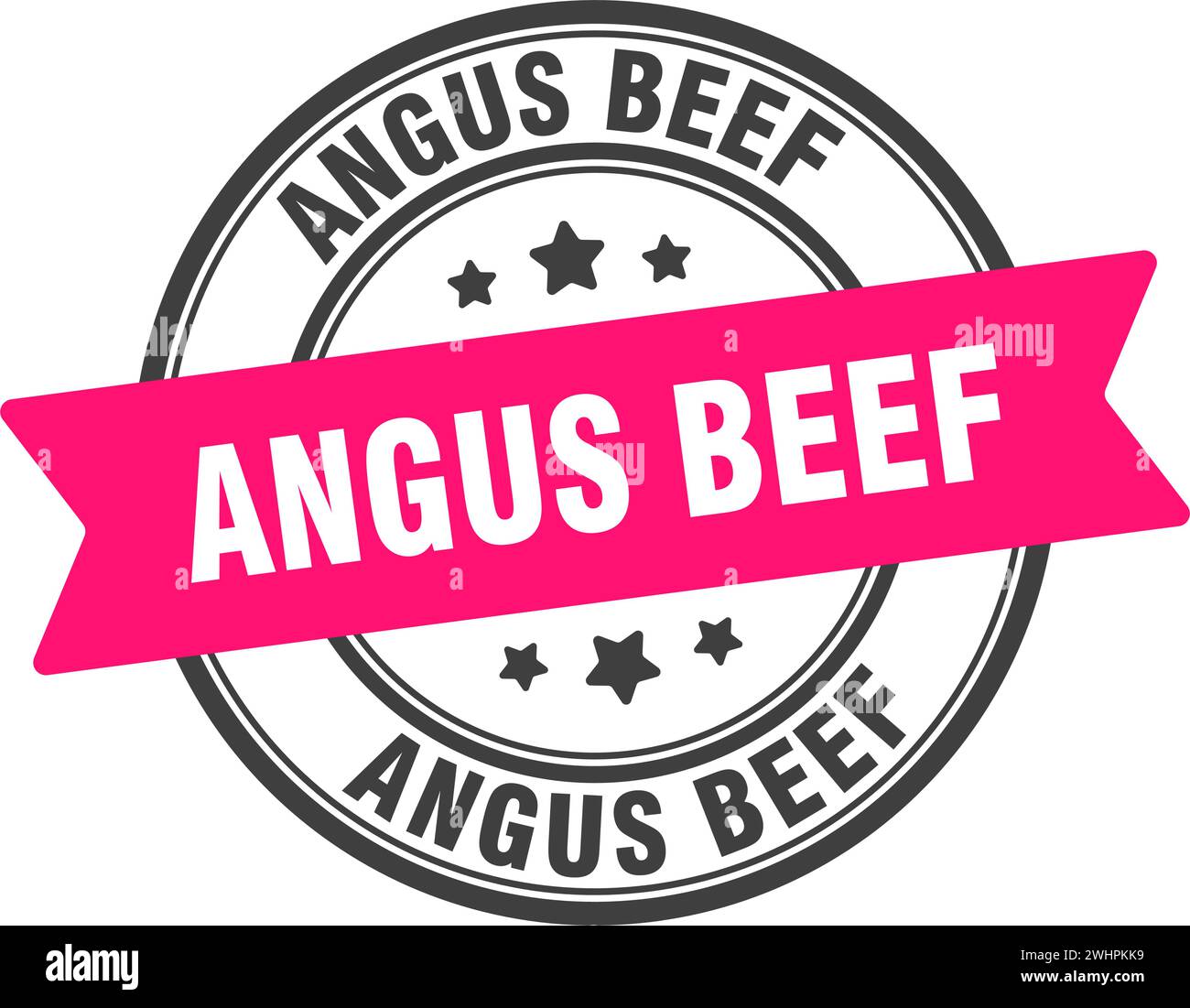 angus beef stamp. angus beef round sign. label on transparent ...