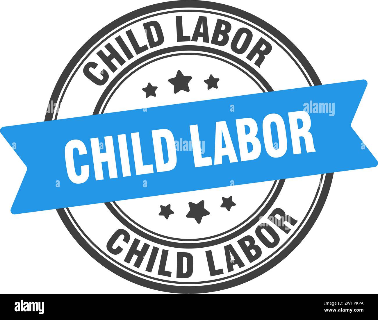 child labor stamp. child labor round sign. label on transparent ...