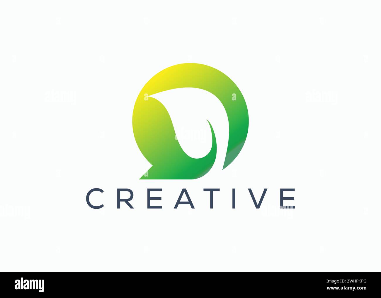 Minimalist eco leaf chat logo design vector template. Creative modern ...