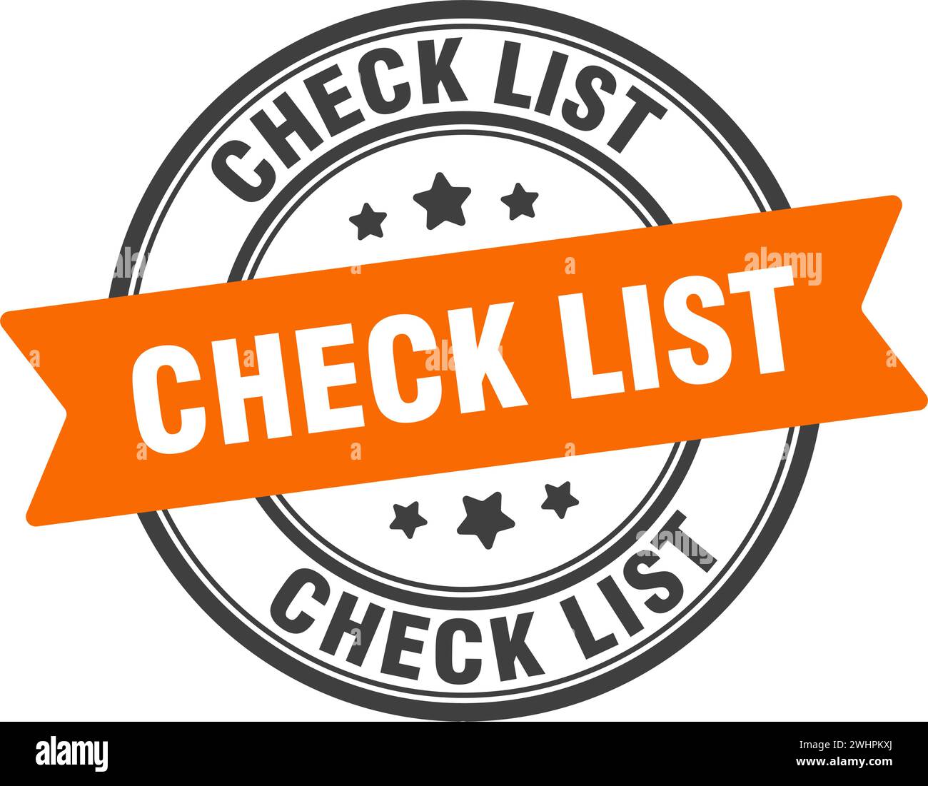 check list stamp. check list round sign. label on transparent ...