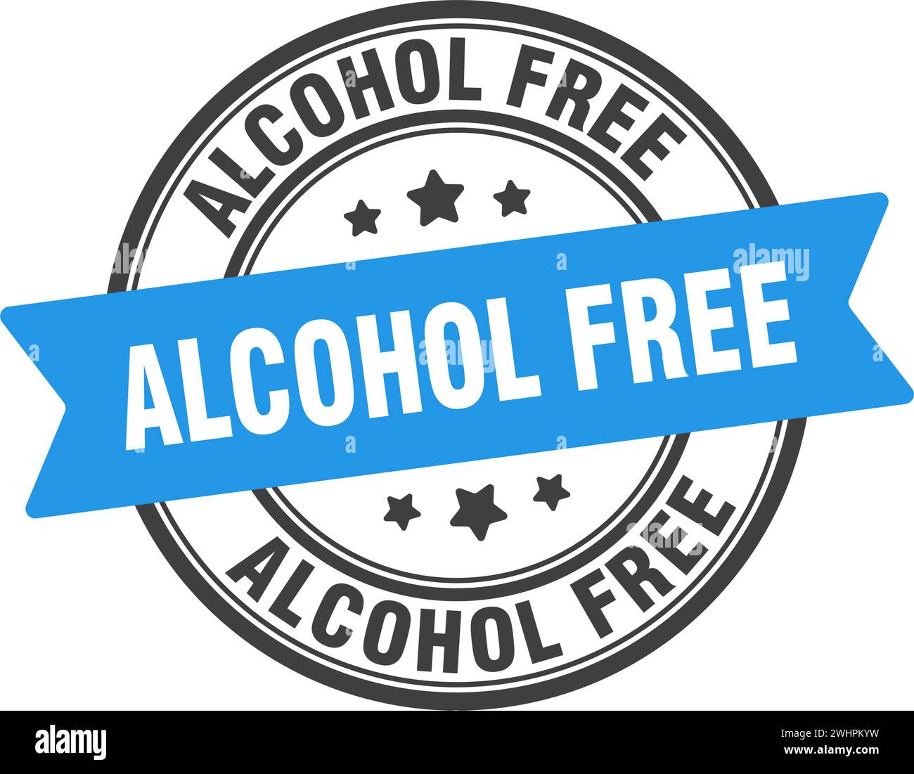 alcohol free stamp. alcohol free round sign. label on transparent ...