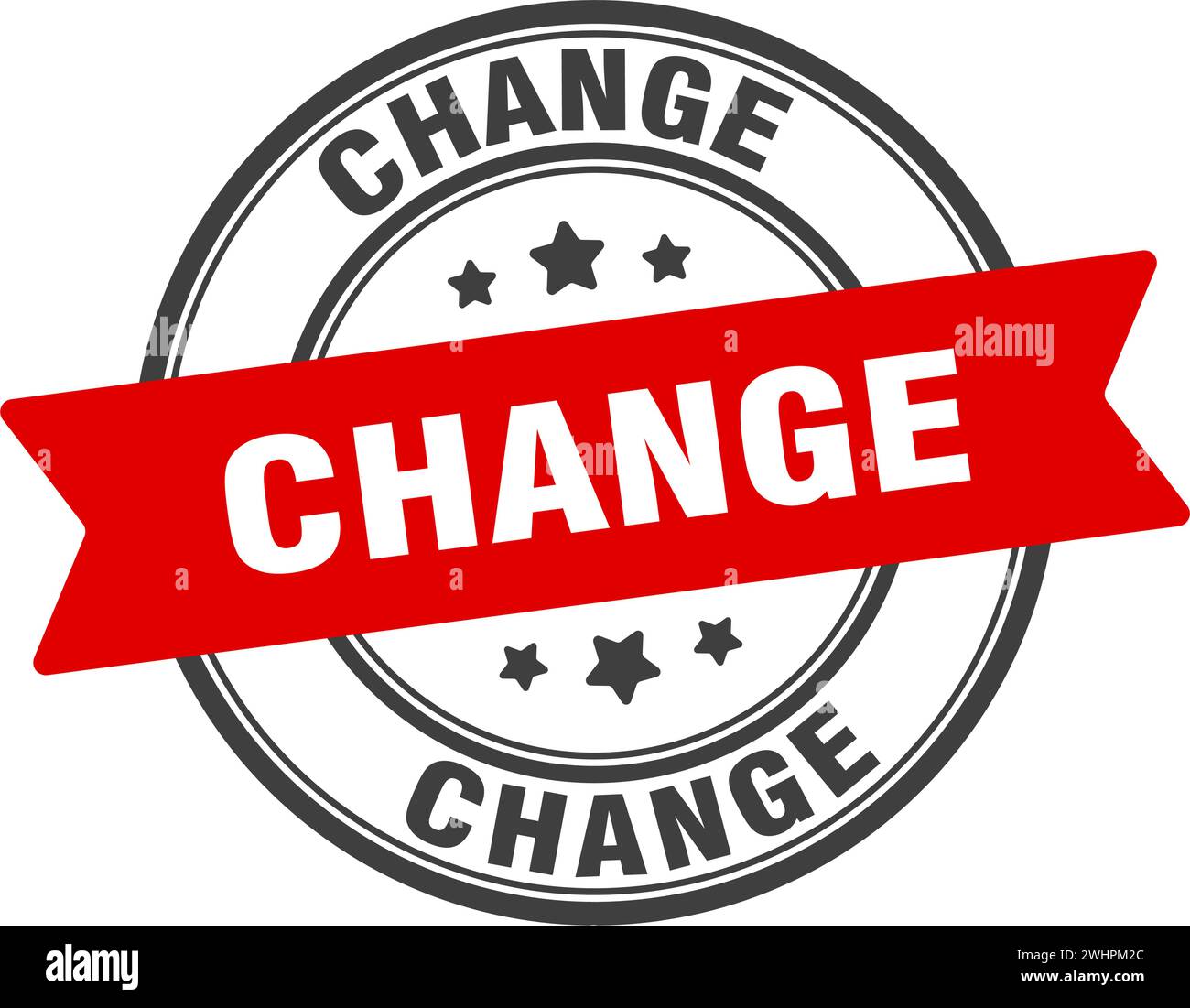 change stamp. change round sign. label on transparent background Stock ...