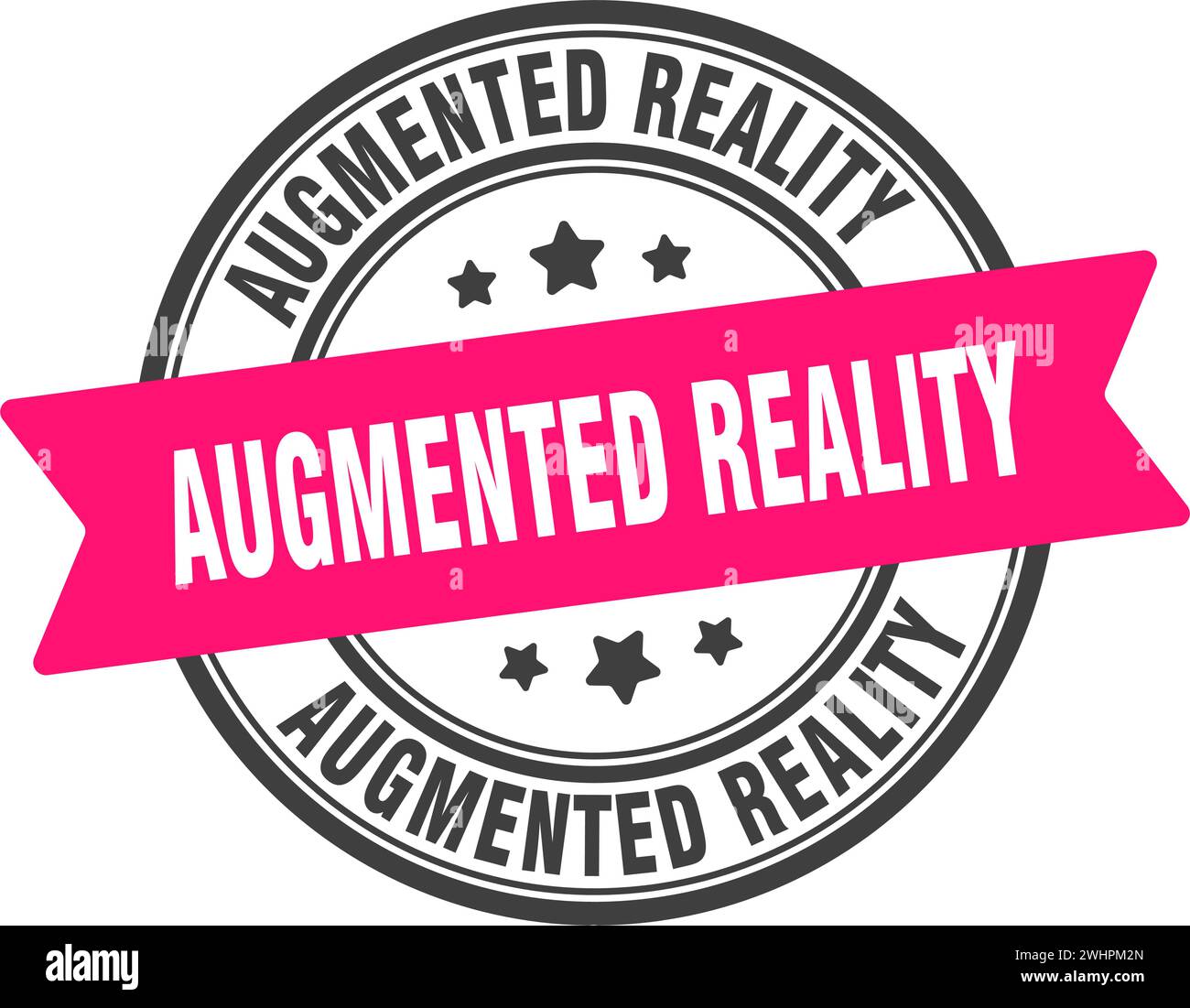 augmented reality stamp. augmented reality round sign. label on ...