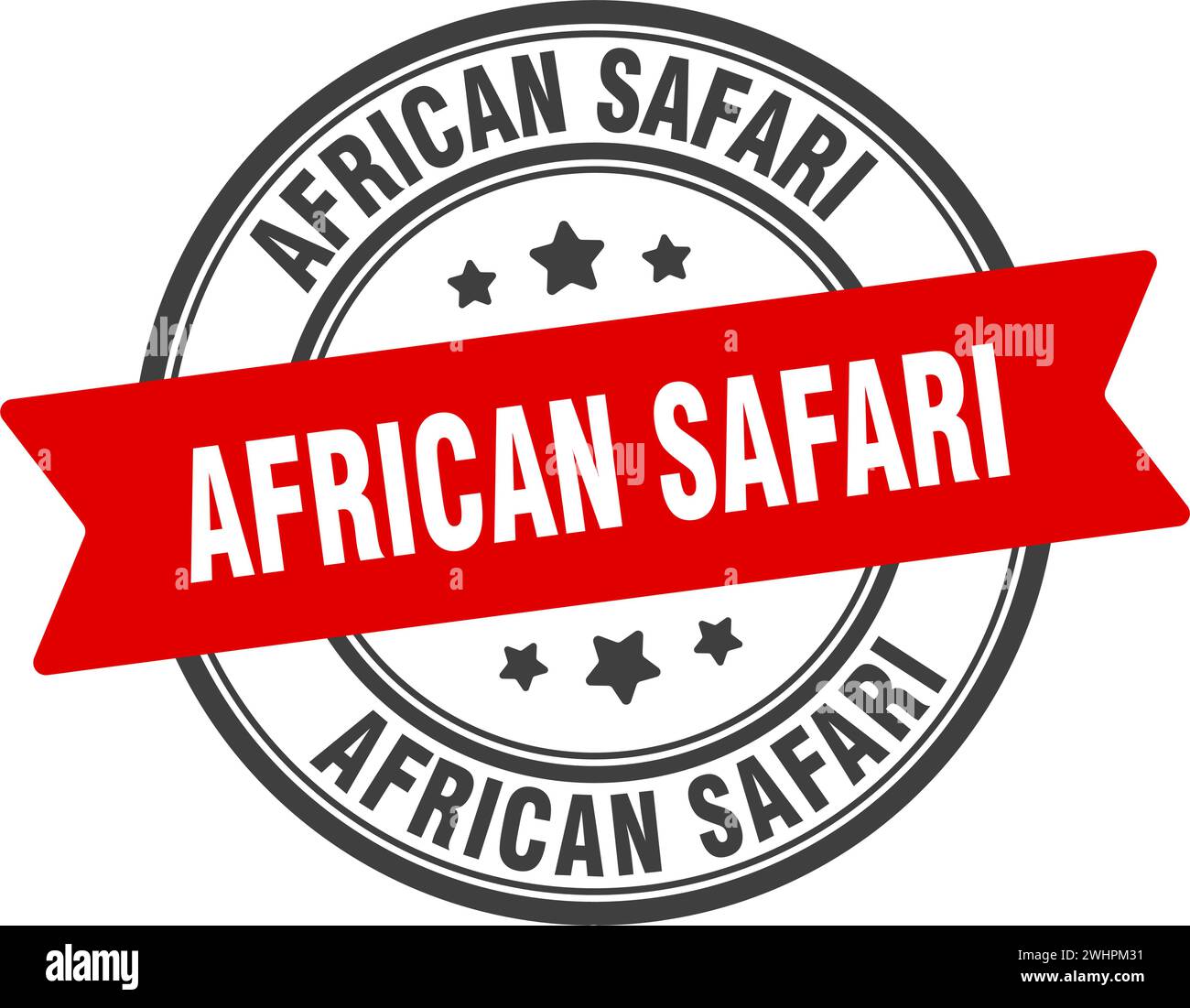 african safari stamp. african safari round sign. label on transparent ...