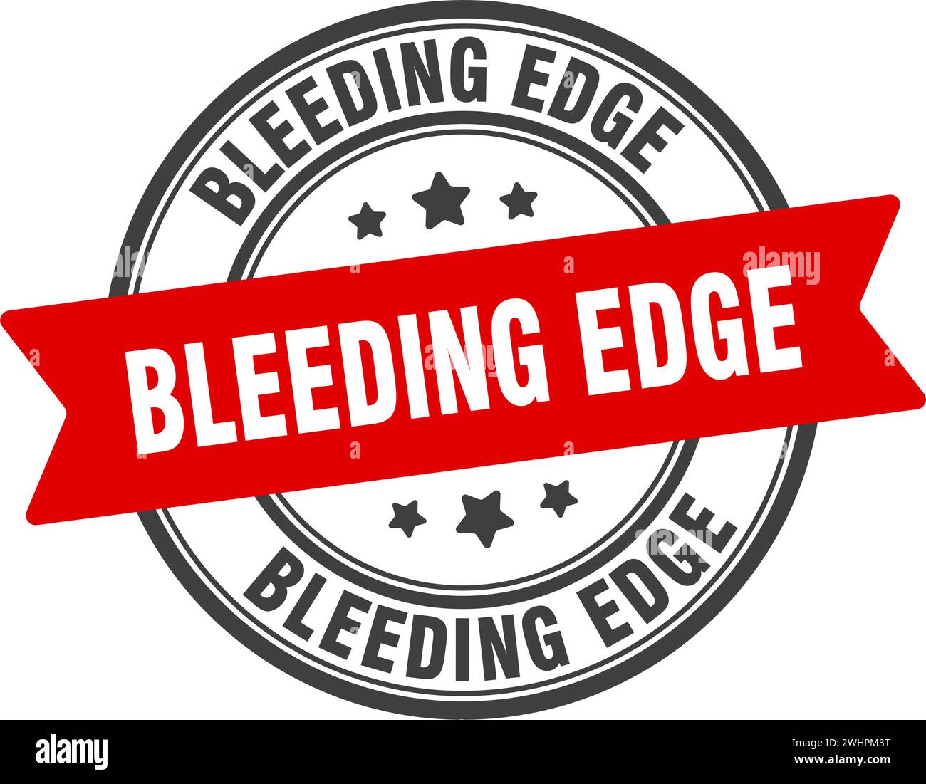 bleeding edge stamp. bleeding edge round sign. label on transparent ...