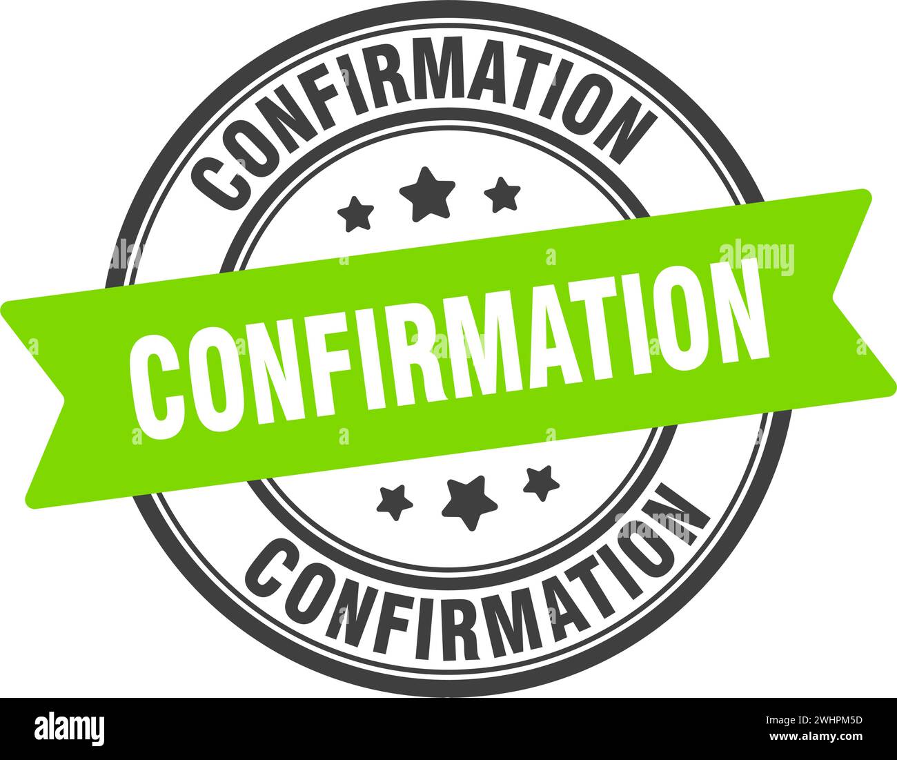 confirmation stamp. confirmation round sign. label on transparent ...