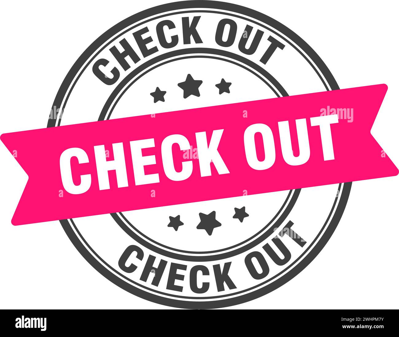 check out stamp. check out round sign. label on transparent background ...