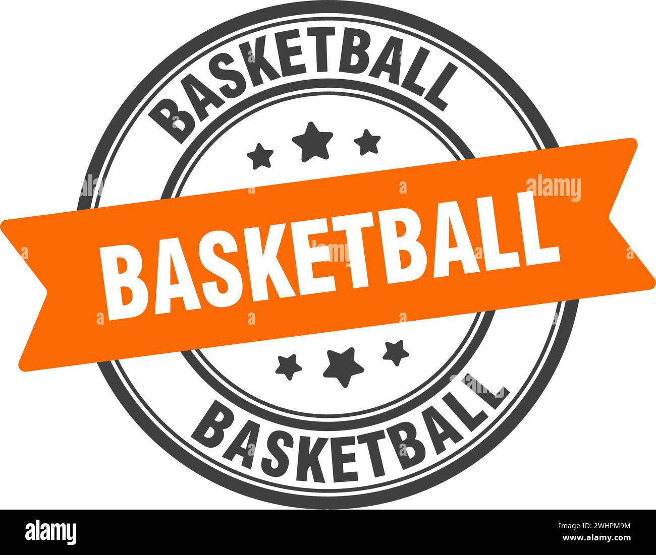 basketball stamp. basketball round sign. label on transparent ...