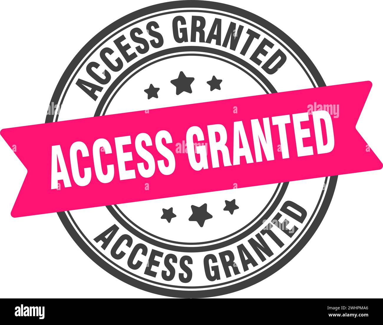 access granted stamp. access granted round sign. label on transparent ...