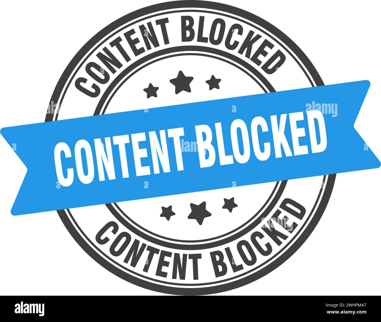 content blocked stamp. content blocked round sign. label on transparent ...