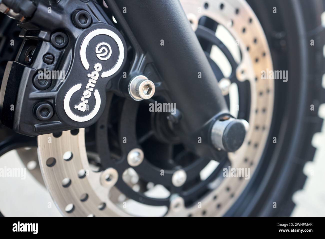 Berlin, Germany - August 20, 2022: Front disc brakes BREMBO of BMW ...