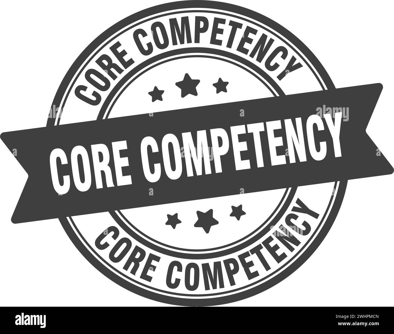 core competency stamp. core competency round sign. label on transparent ...