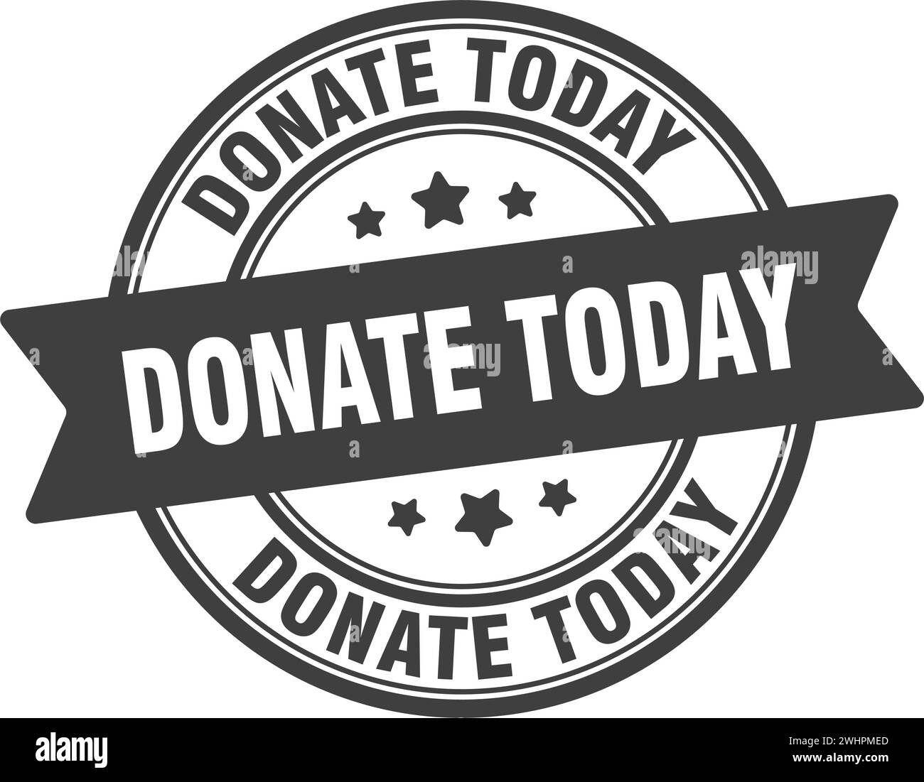 donate today stamp. donate today round sign. label on transparent ...