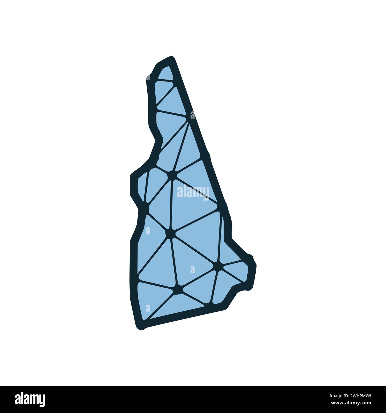 New Hampshire state map polygonal illustration made of lines and dots ...