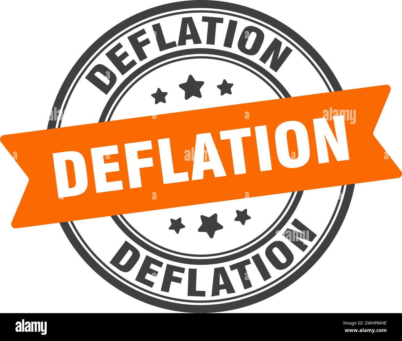 deflation stamp. deflation round sign. label on transparent background ...