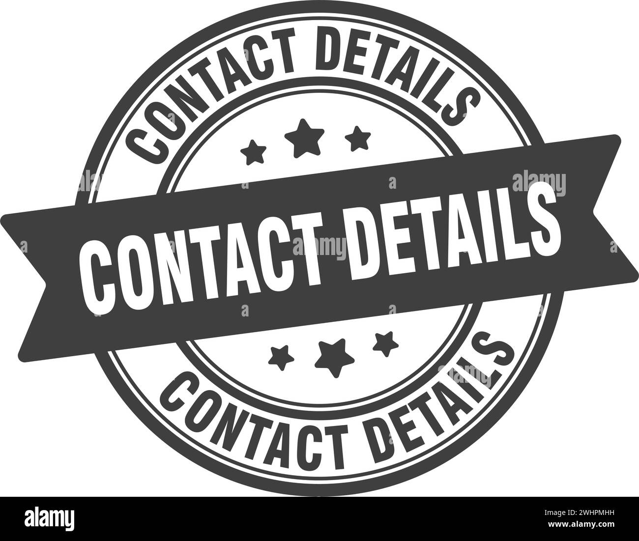 contact details stamp. contact details round sign. label on transparent ...