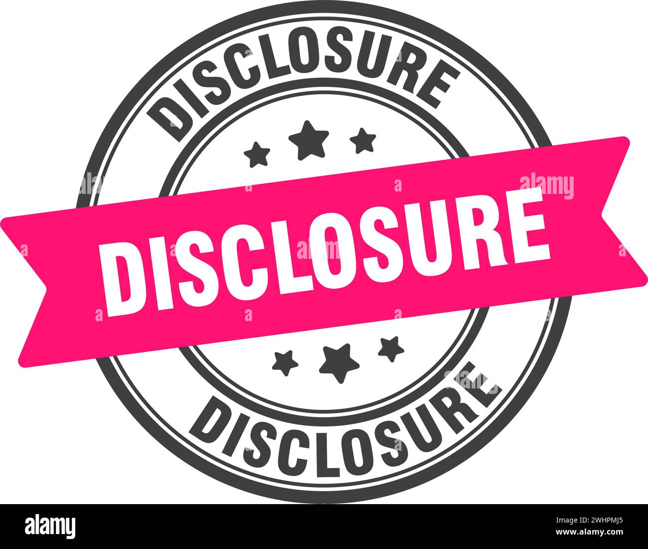 disclosure stamp. disclosure round sign. label on transparent ...