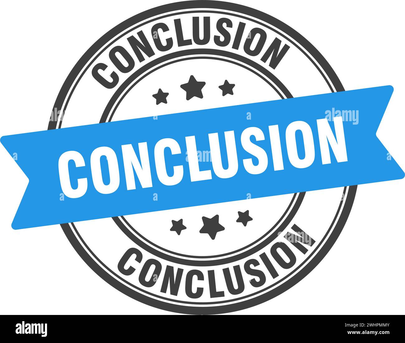 conclusion stamp. conclusion round sign. label on transparent ...