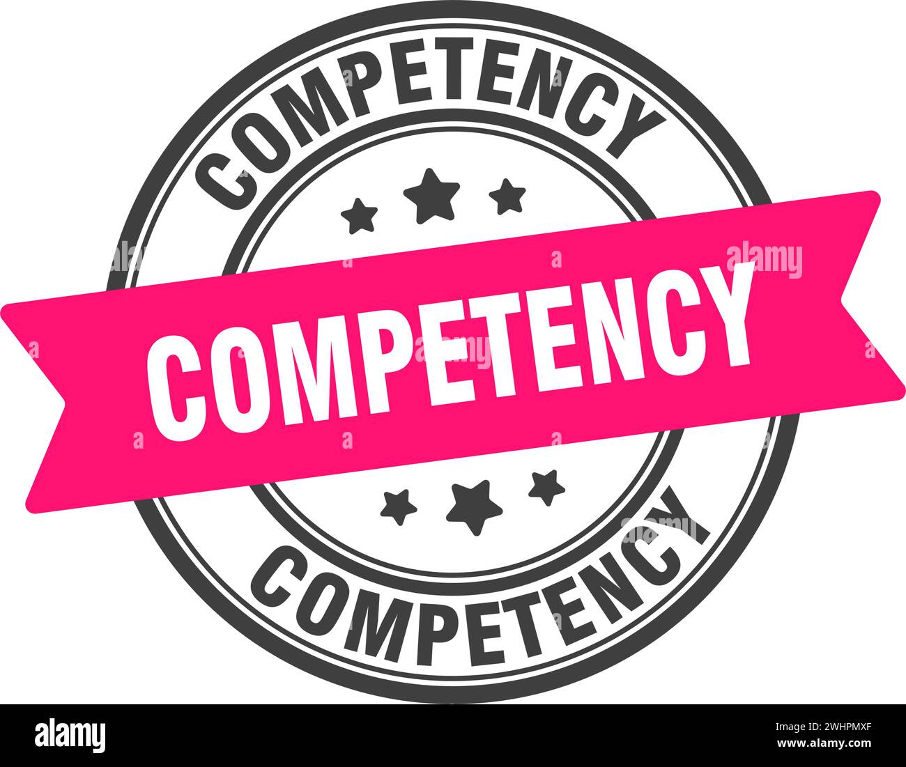 competency stamp. competency round sign. label on transparent ...