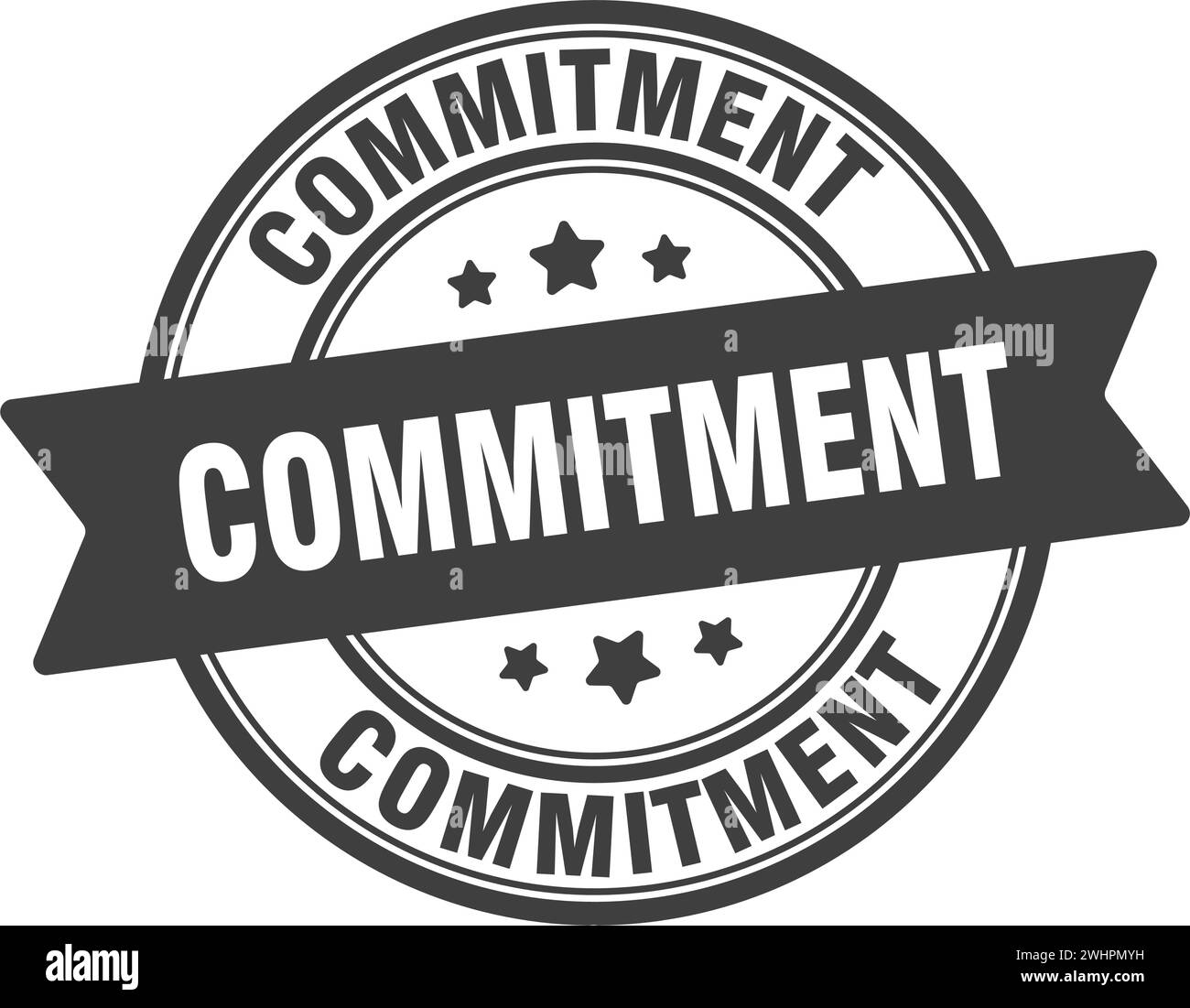 commitment stamp. commitment round sign. label on transparent ...