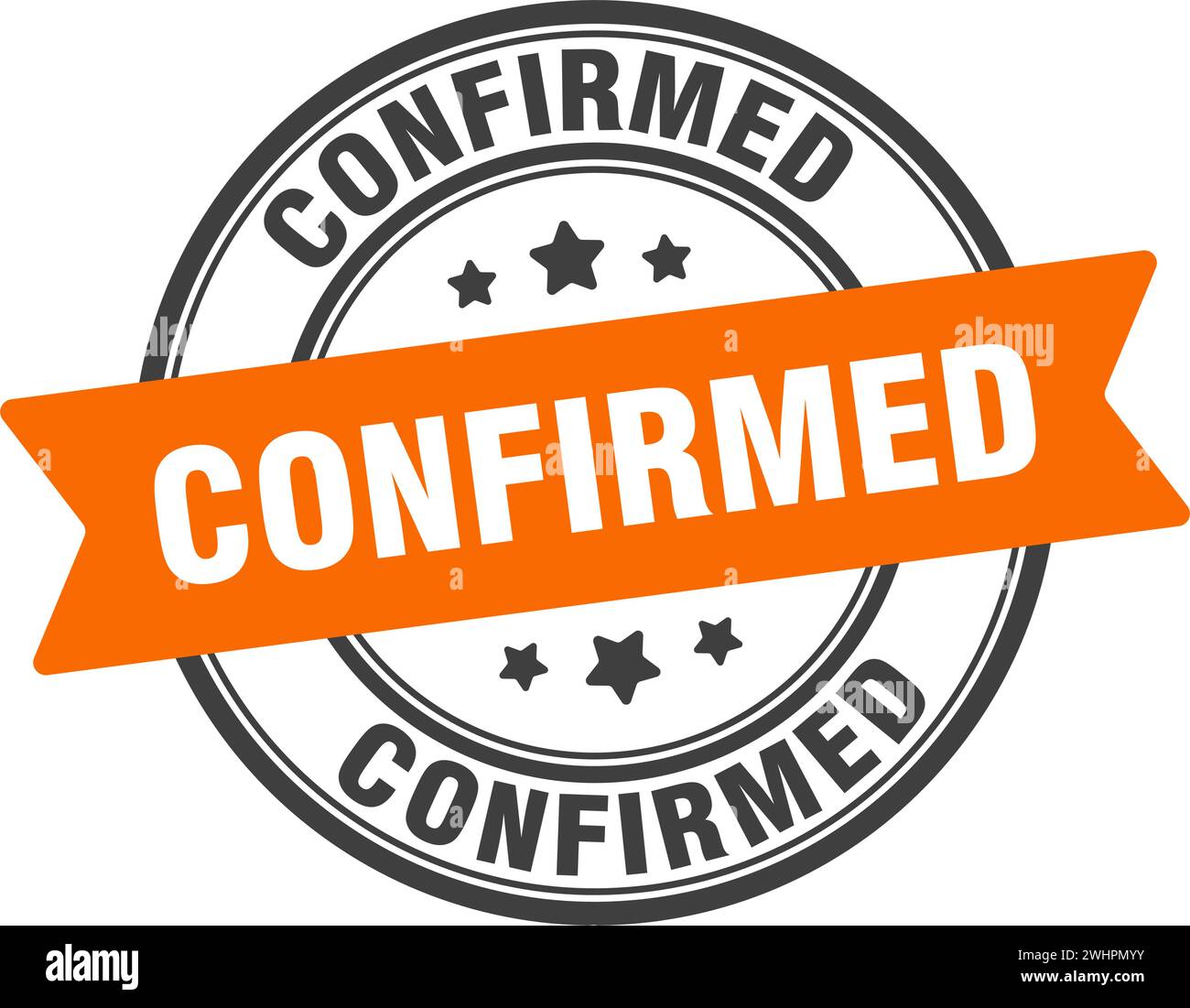 confirmed stamp. confirmed round sign. label on transparent background ...