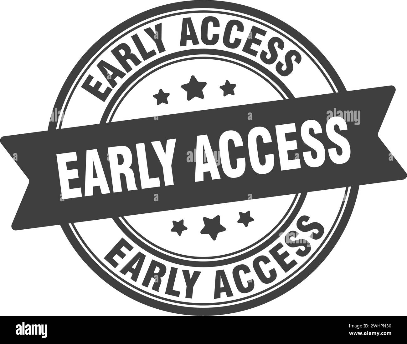 early access stamp. early access round sign. label on transparent ...