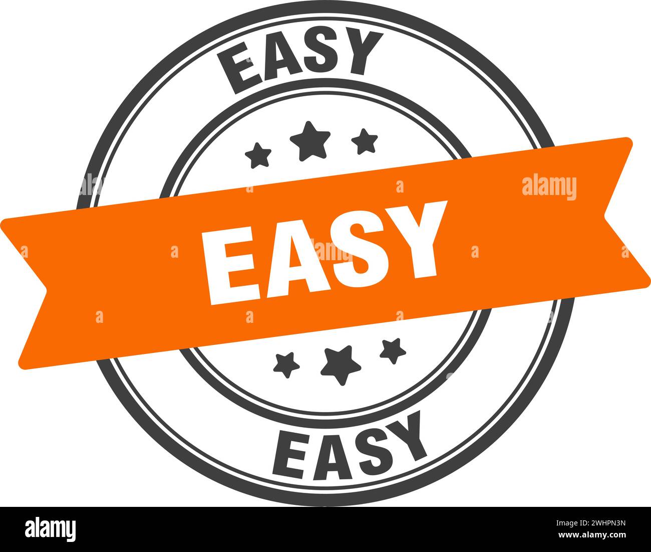 easy stamp. easy round sign. label on transparent background Stock ...