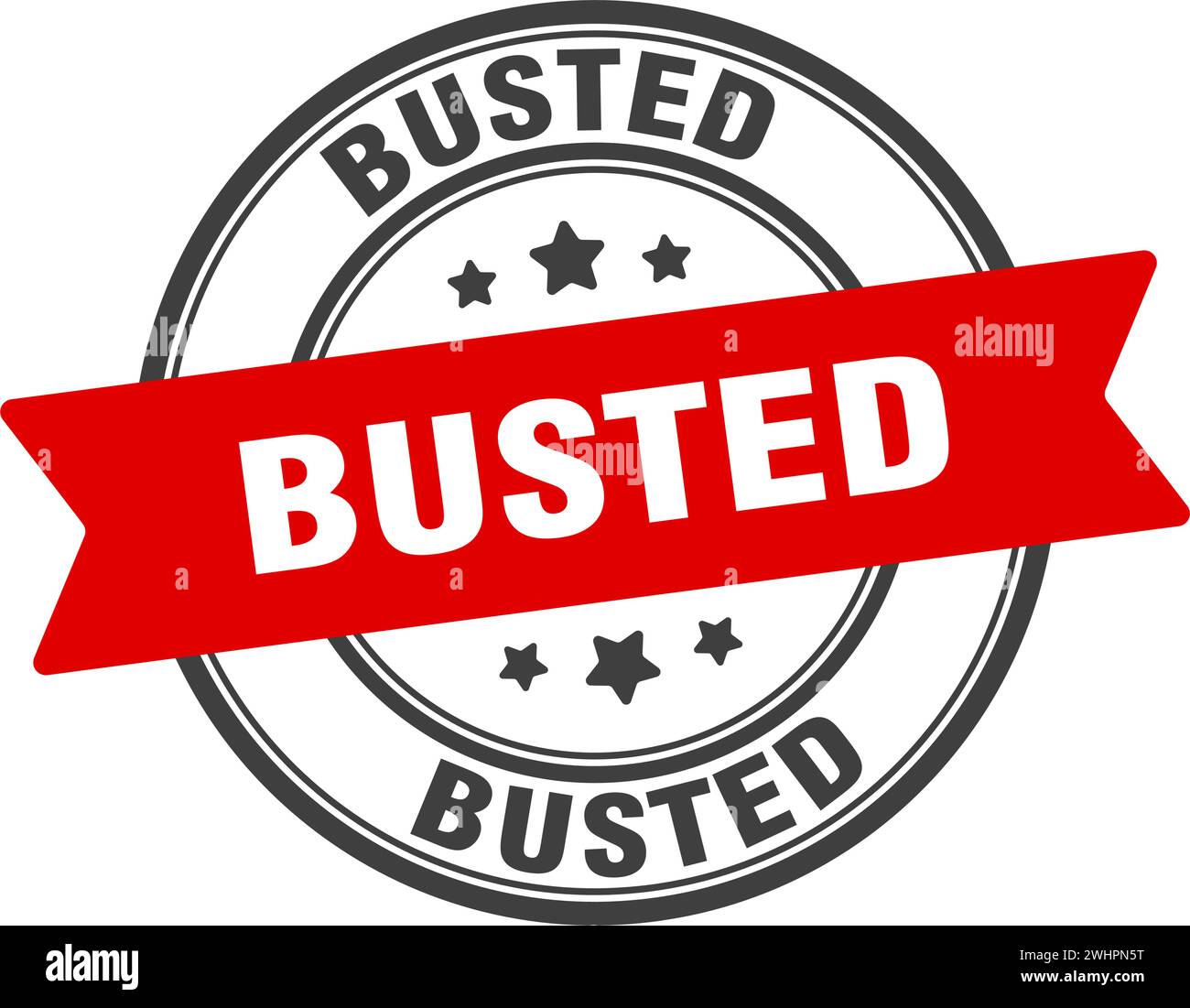 busted stamp. busted round sign. label on transparent background Stock ...