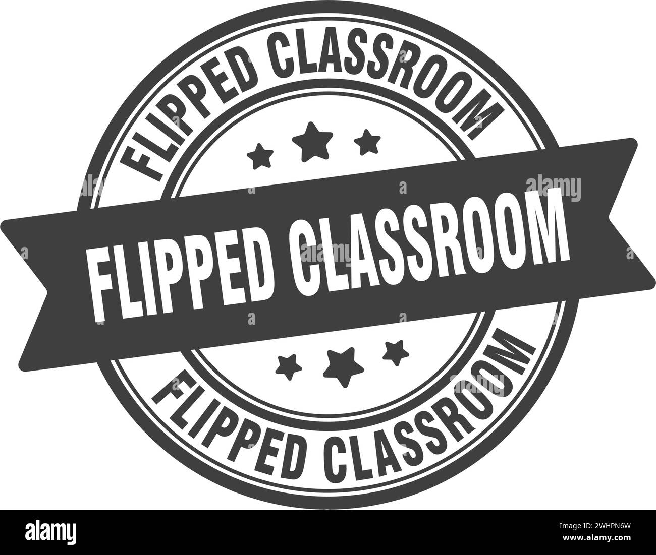 flipped classroom stamp. flipped classroom round sign. label on ...