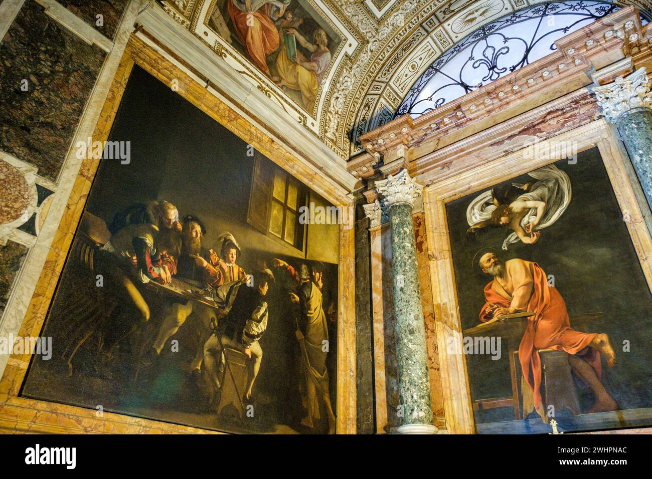 Capilla Contarelli, paintings made by the baroque master Caravaggio ...