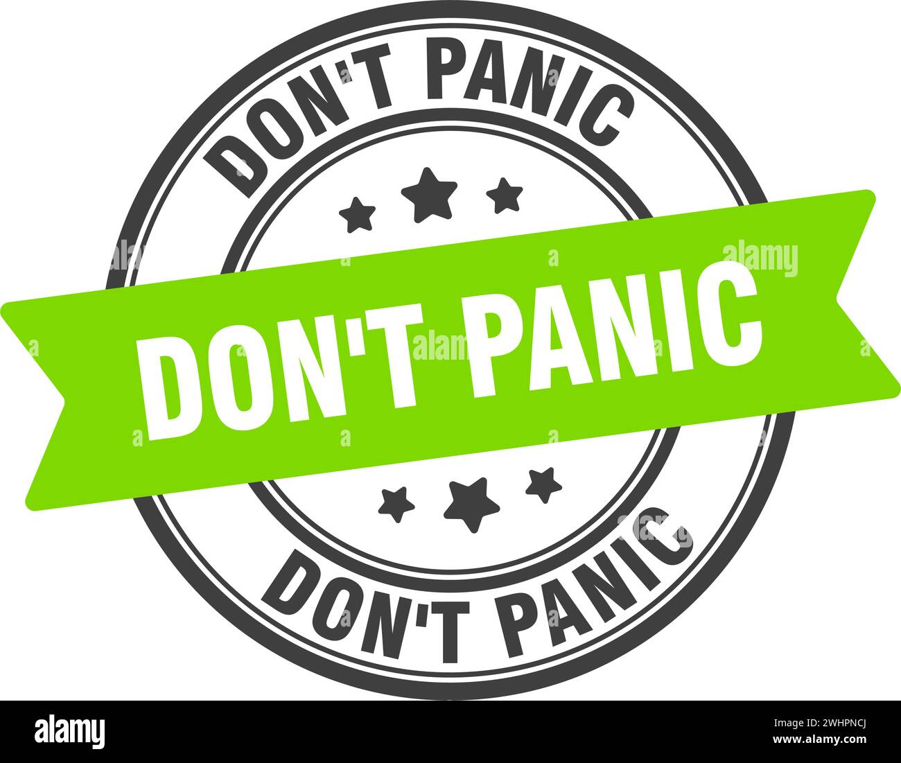don't panic stamp. don't panic round sign. label on transparent ...