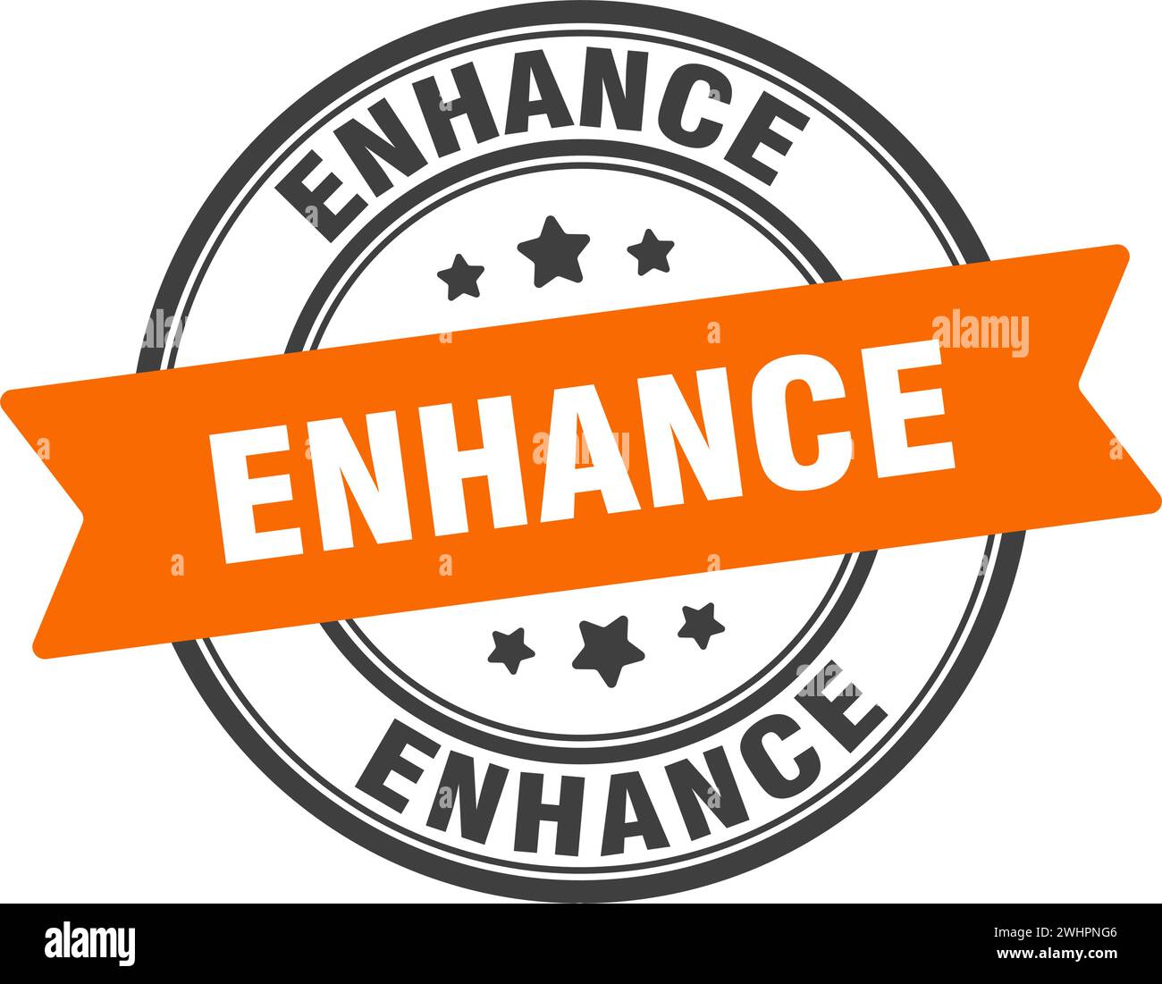 enhance stamp. enhance round sign. label on transparent background ...